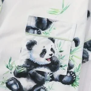 Intimates & Sleepwear | Panda Print Pajamas Size Xl White And Green ...